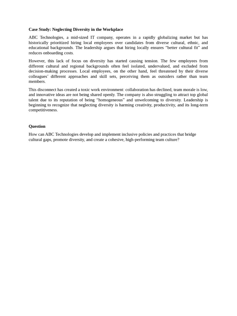 Diversity Case Study | PDF