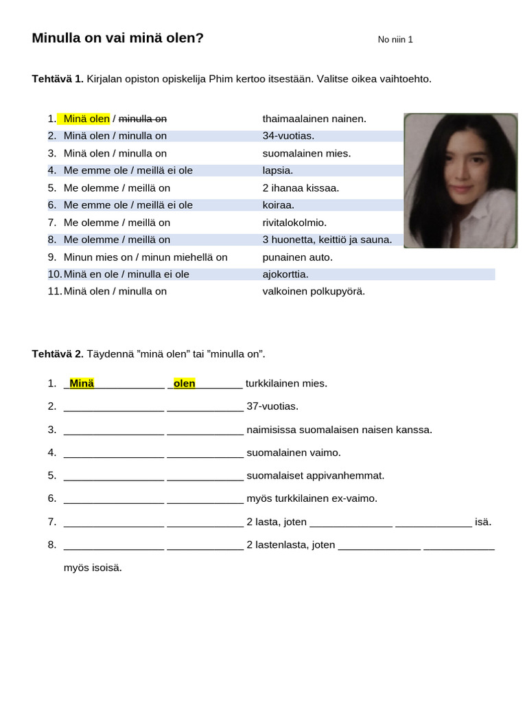 Minä Olen, Minulla On No Niin | PDF