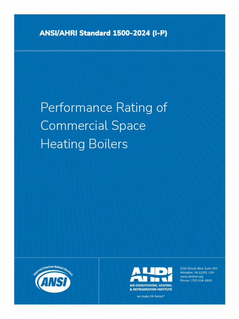 AHRI Standard 1500-2024 for Boilers | PDF | Boiler | Chimney