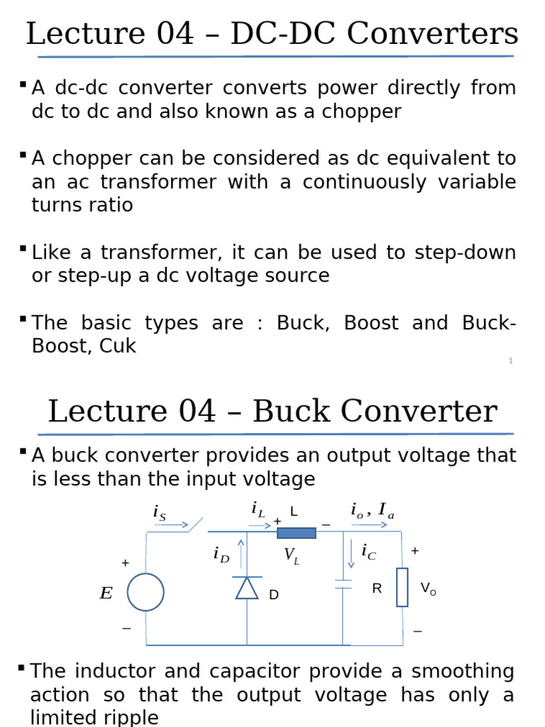 Understanding DC-DC Buck Converters | PDF | Electrical Engineering ...