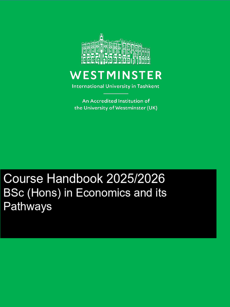 BSC Hons in Economics and Its Pathways Course Handbook 2025 2026 | PDF ...
