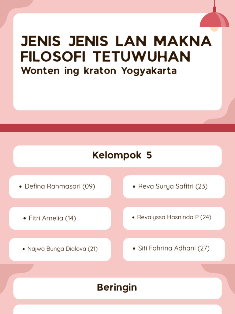 Jenis Jenis Lan Makna Filosofi Tetuwuhan Kelompok 5 | PDF
