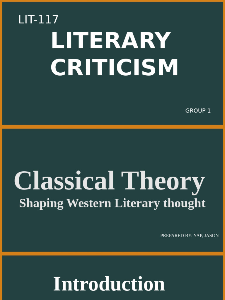 Classical Literary Criticism Overview | PDF | Tragedy | Aristotle
