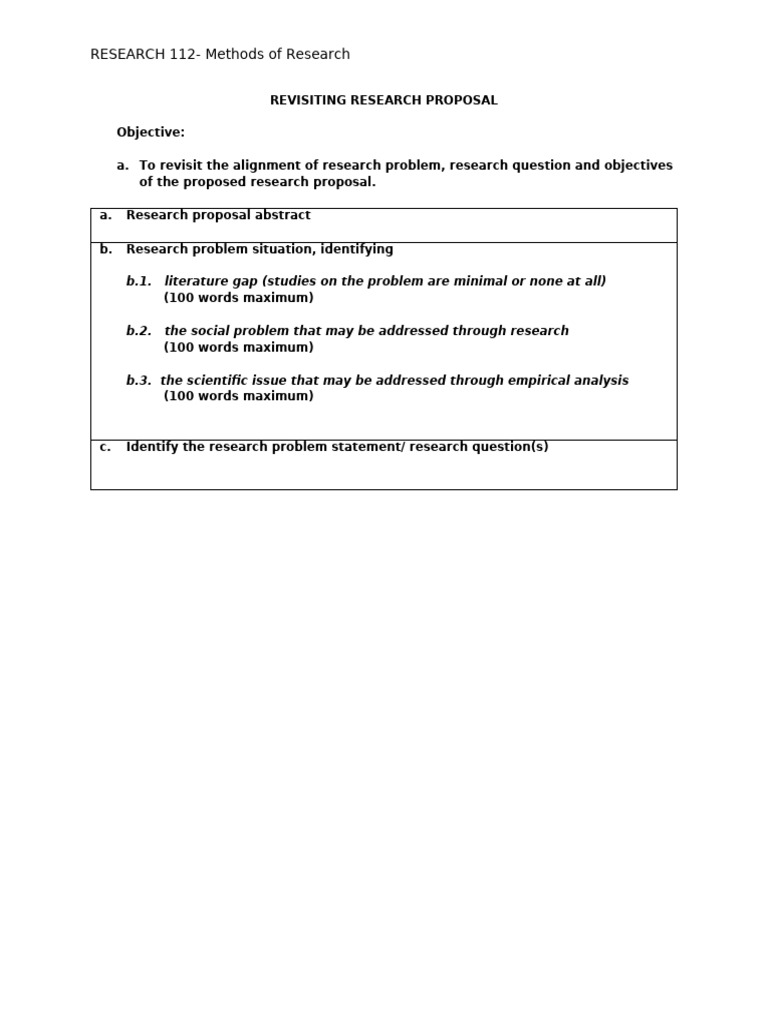 Revisiting The Research Proposal | PDF