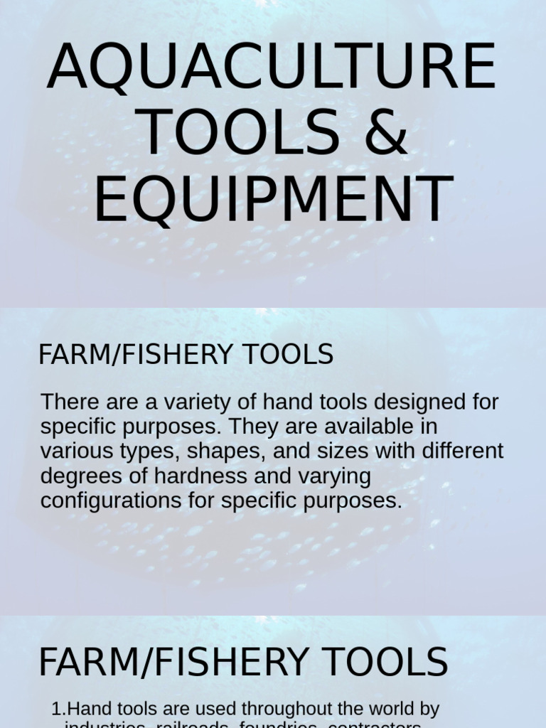 Aquaculture Tools and Equipment | PDF | Screw | Nut (Hardware)