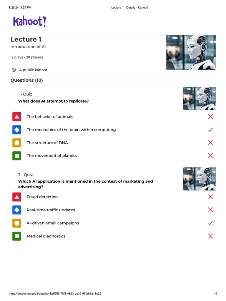 AI Introduction and Applications Quiz | PDF | Artificial Intelligence ...