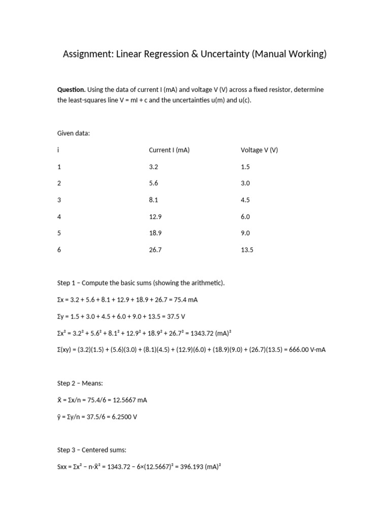 Assignment Linear Regression Working | PDF | Regression Analysis | Applied Statistics