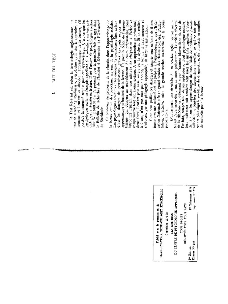 Manuel Reversal Test | PDF