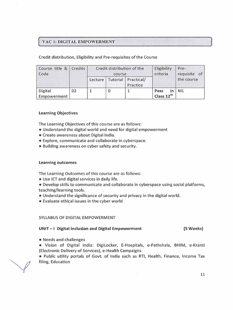 Digital Empowerment Course Syllabus | PDF | Educational Technology ...