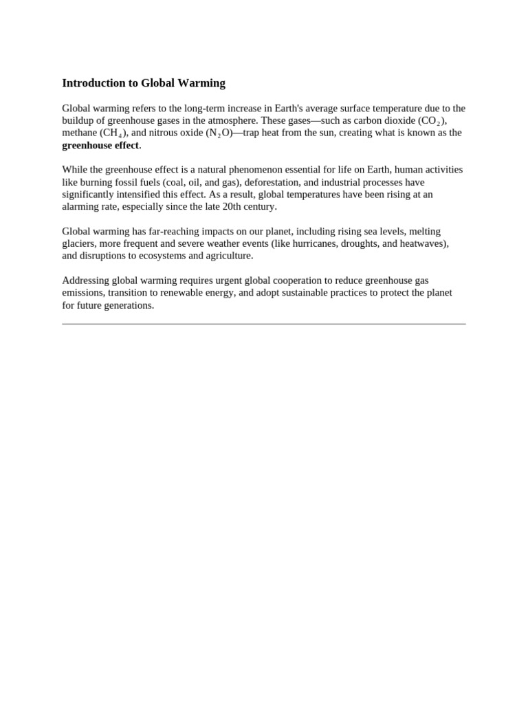 Understanding Global Warming Effects | PDF
