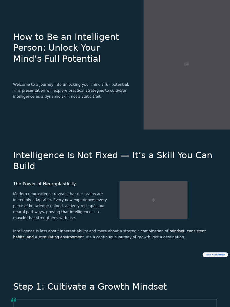 How To Be An Intelligent Person Unlock Your Minds Full Potential | PDF ...