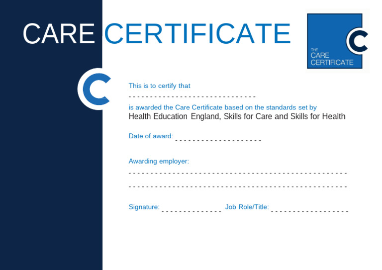 Care Certificate Award Template | PDF