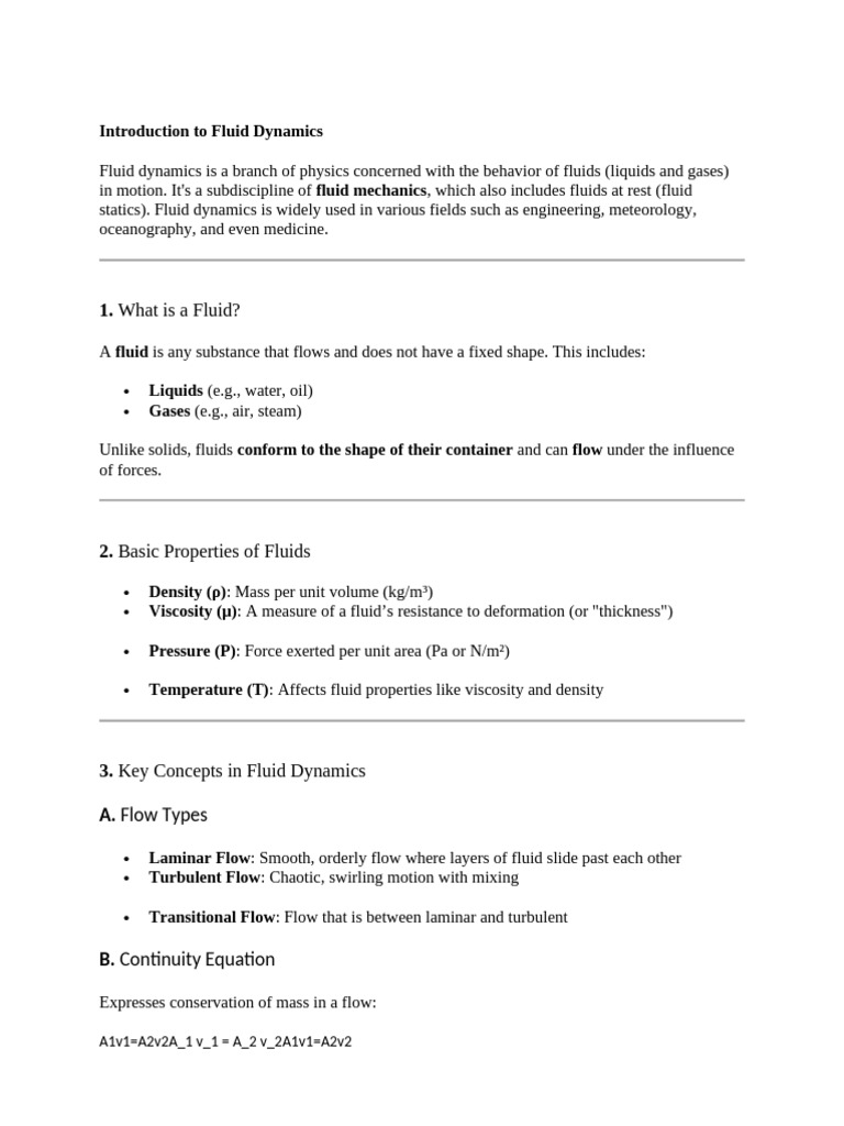 Introduction To Fluid Dynamics | PDF | Fluid Dynamics | Fluid