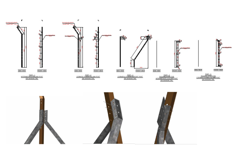 Chain Link Fence Component Drawings | PDF | Manufactured Goods | Wire