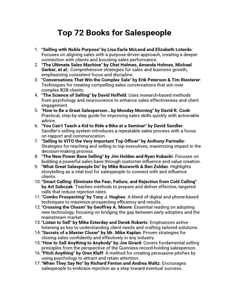 Essential Sales Books for Success | PDF | Sales | Persuasion