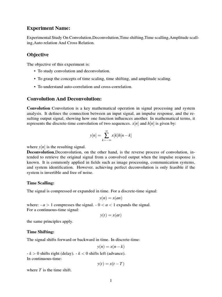 Experimental 20 of 20 Convolution 20 Deconvolution | PDF | Convolution | Algorithms