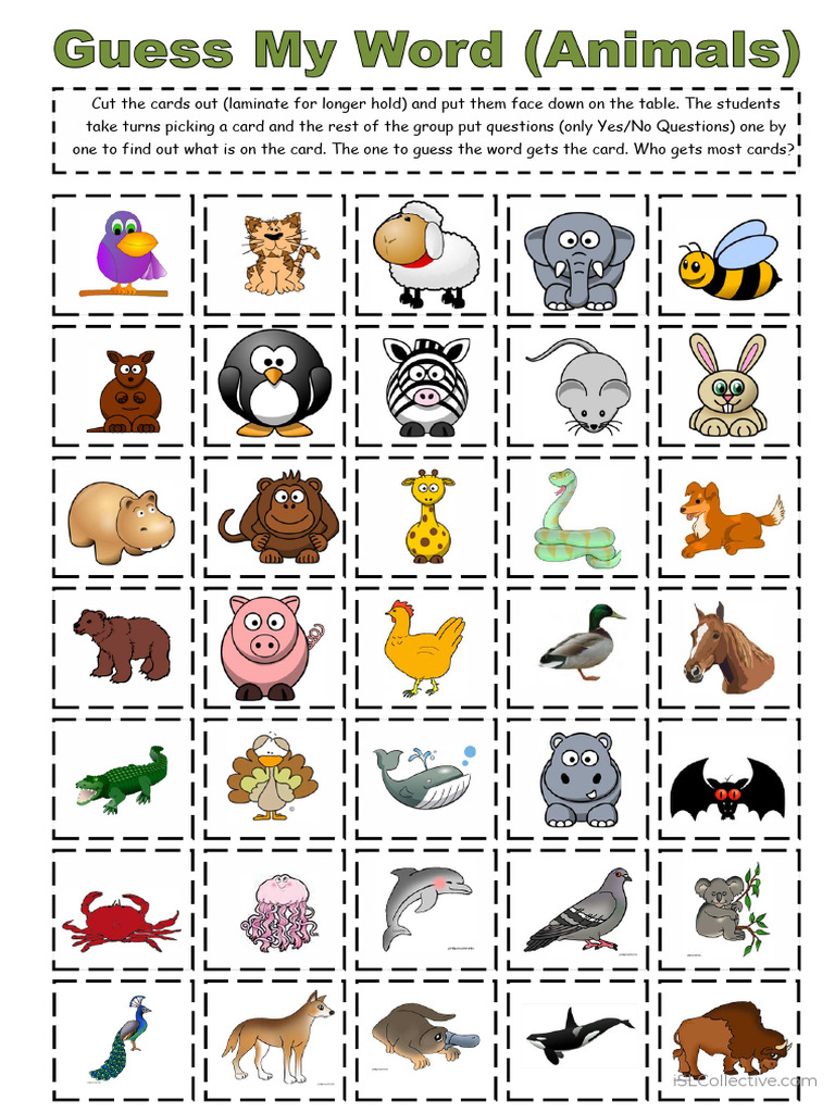 Guess My Word (Animals) .PDF 25 | PDF