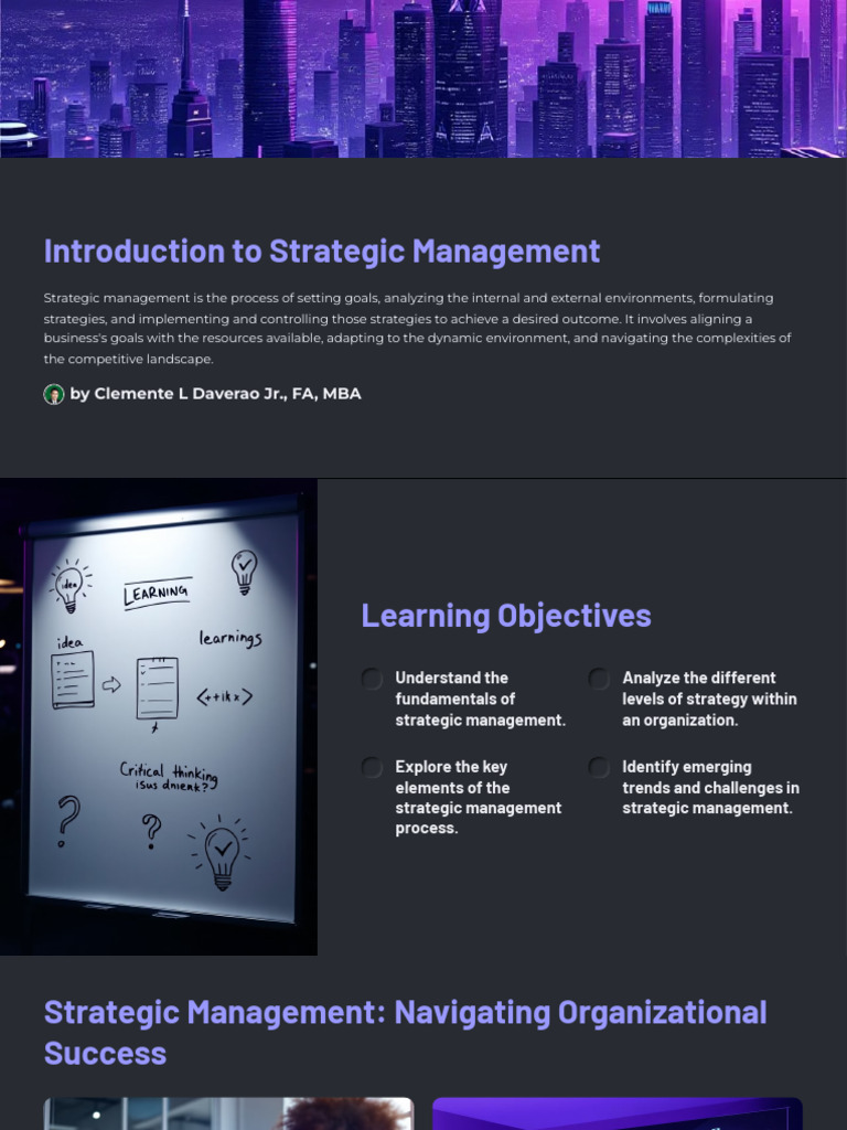 001 Introduction To Strategic Management | PDF | Strategic Management | Goal
