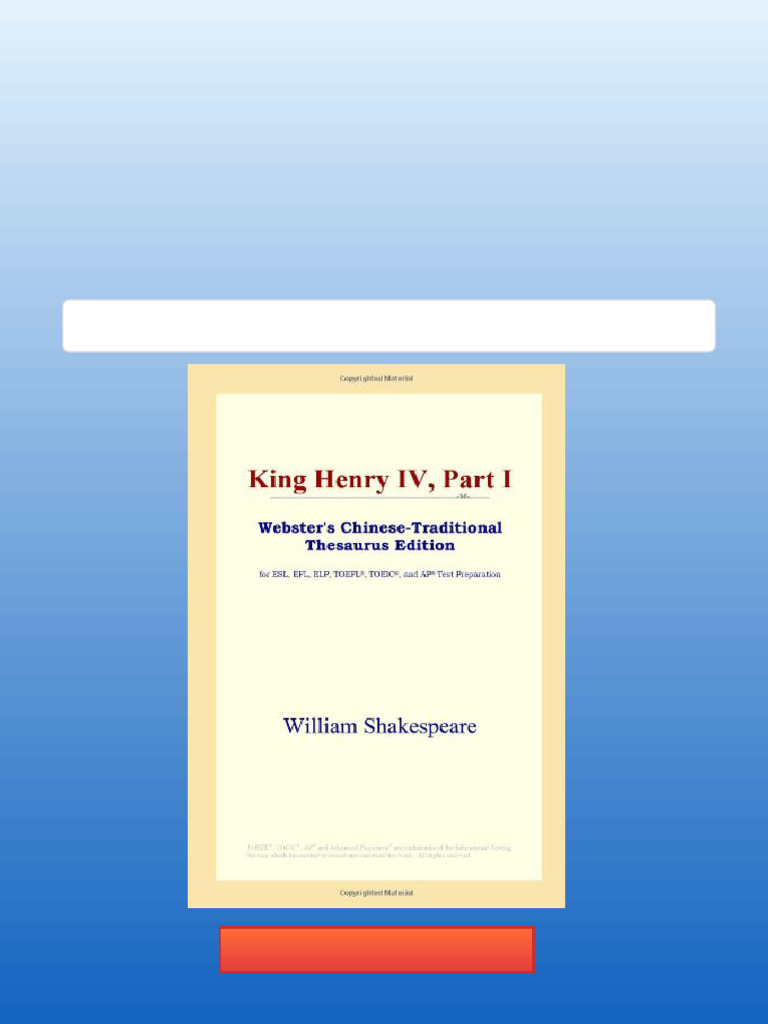 King Henry IV Part I Webster S Chinese Traditional Thesaurus Edition ...