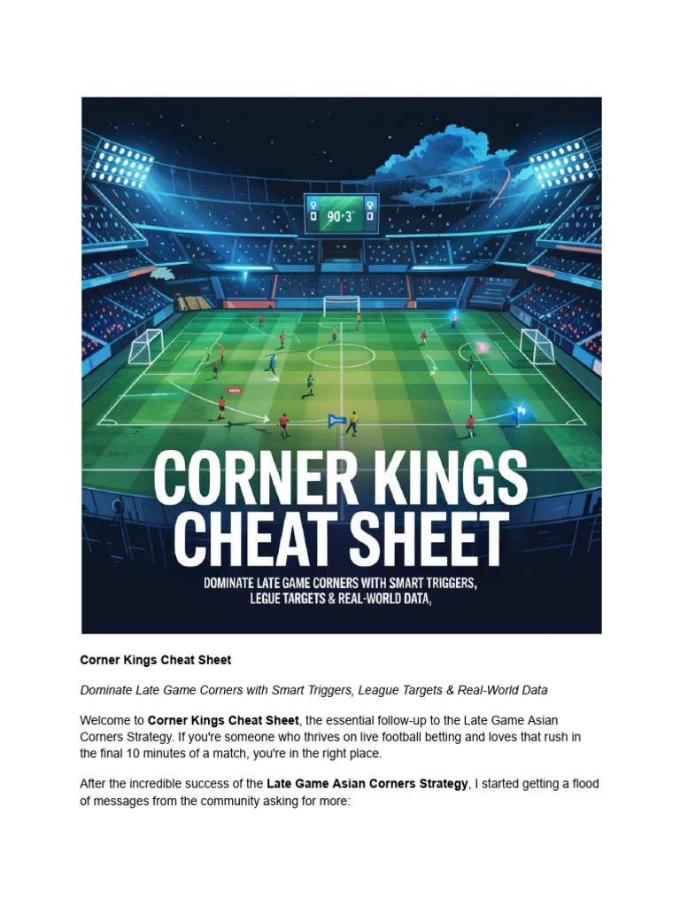Corner Kings Cheat Sheet 1 | PDF | Odds | Risk