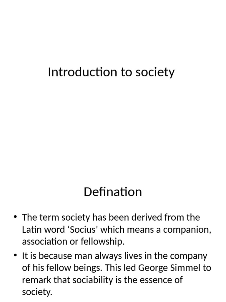 Understanding Society: Definition and Purpose | PDF
