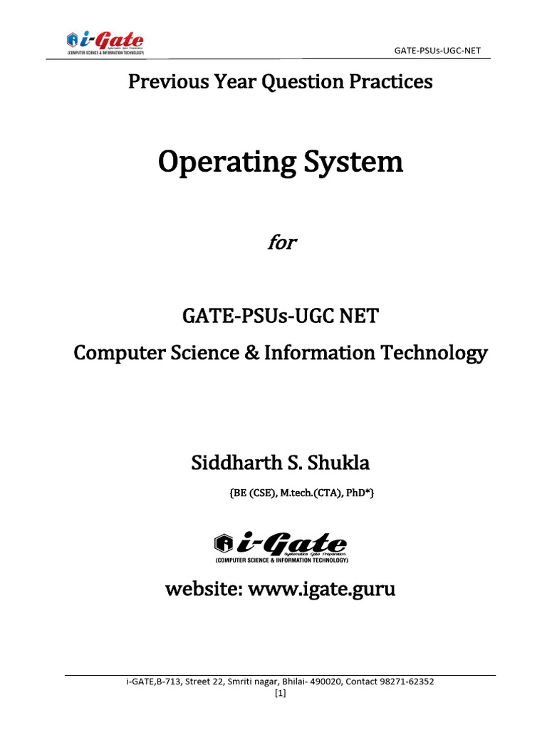 OS - GATE and NET PYQ | PDF | Process (Computing) | Operating System