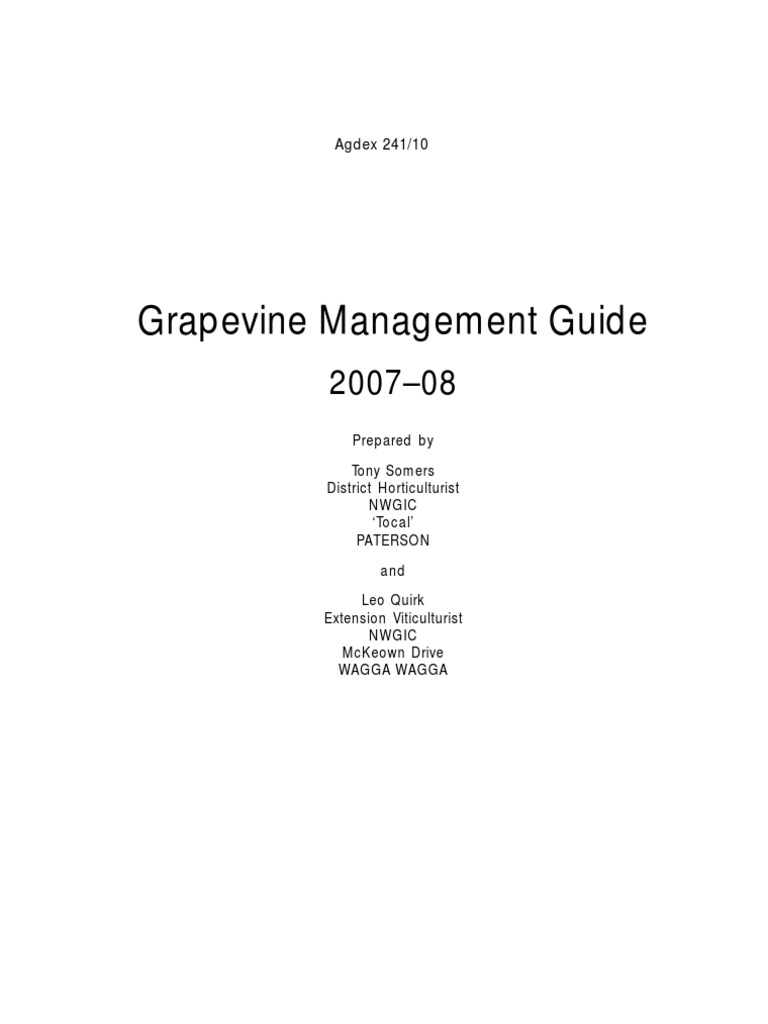 Grapevine Management Guide | PDF | Vineyard | Vitis