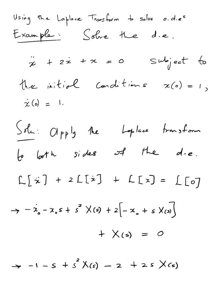 Using The Laplace Transform To Solve Differential Equations - Math248 ...