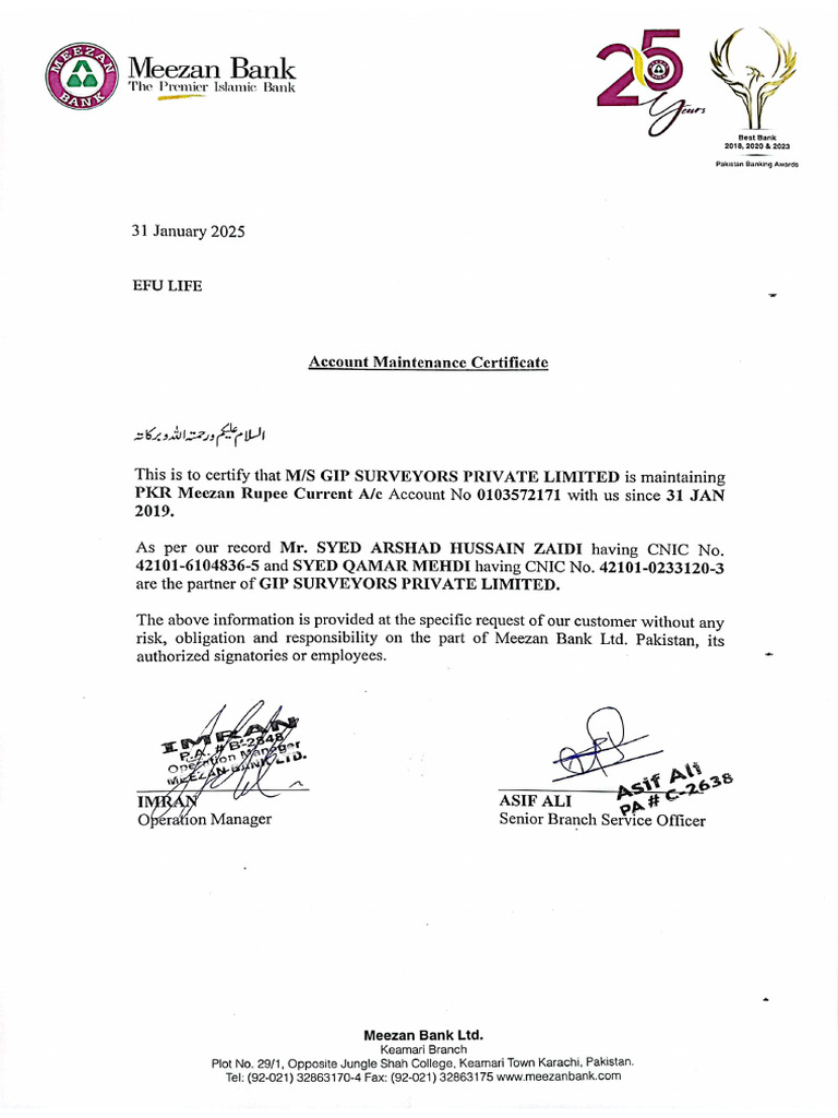 Account Maintenance Cert GiP | PDF