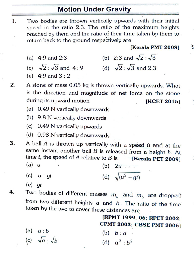 Motion in 1D | PDF | Acceleration | Mass