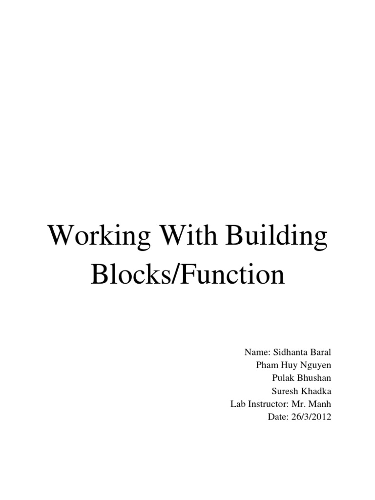 Working With Building Blocks | PDF | Electrical Circuits | Electronic ...