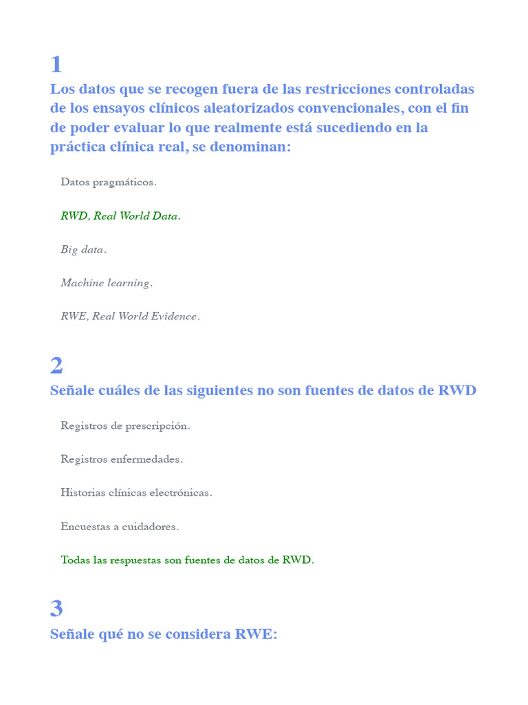 Respuestas Nuevos Desafíos en Evidencia Del Mundo Real (RWE) | PDF | Ensayo clínico | Acceso abierto