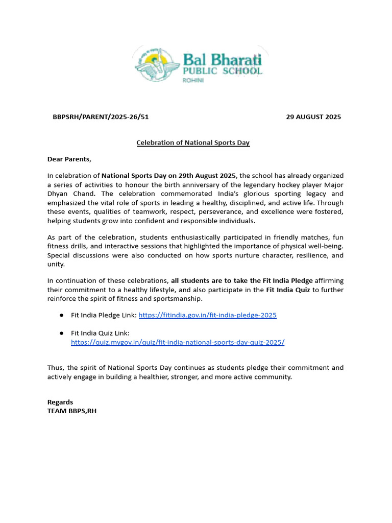 National Sports Day | PDF
