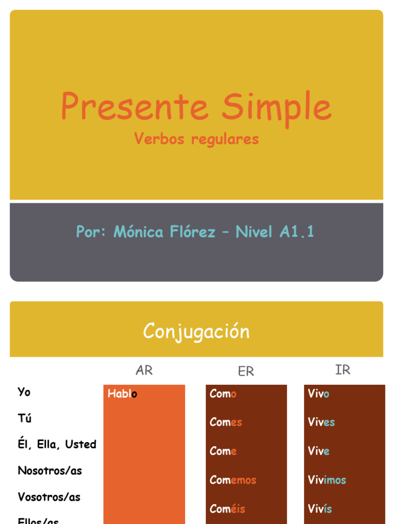 Verbos Regulares Presente | PDF