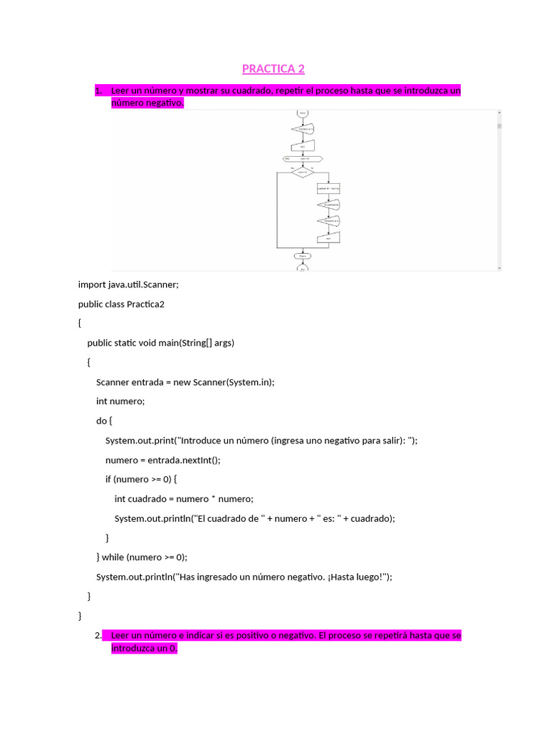 PRACTICA 2 (Ciclos) Java y DFD | PDF | Programación de computadoras | Ingeniería de software