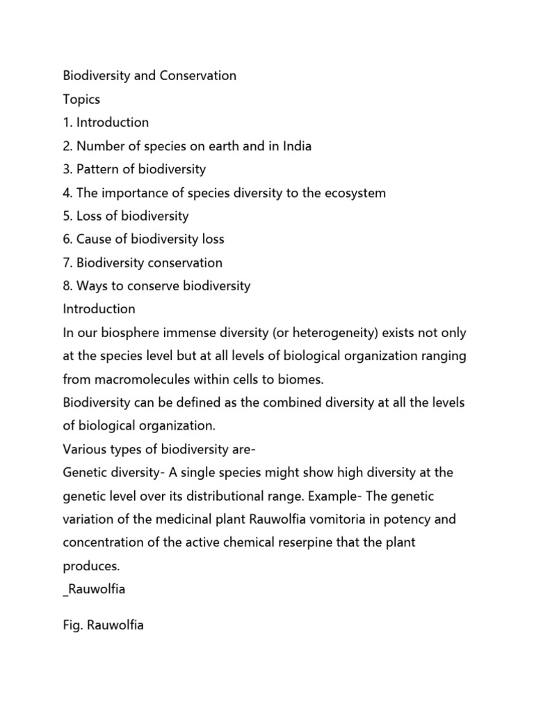 Biodiversity Loss and Conservation Strategies | PDF | Biodiversity ...