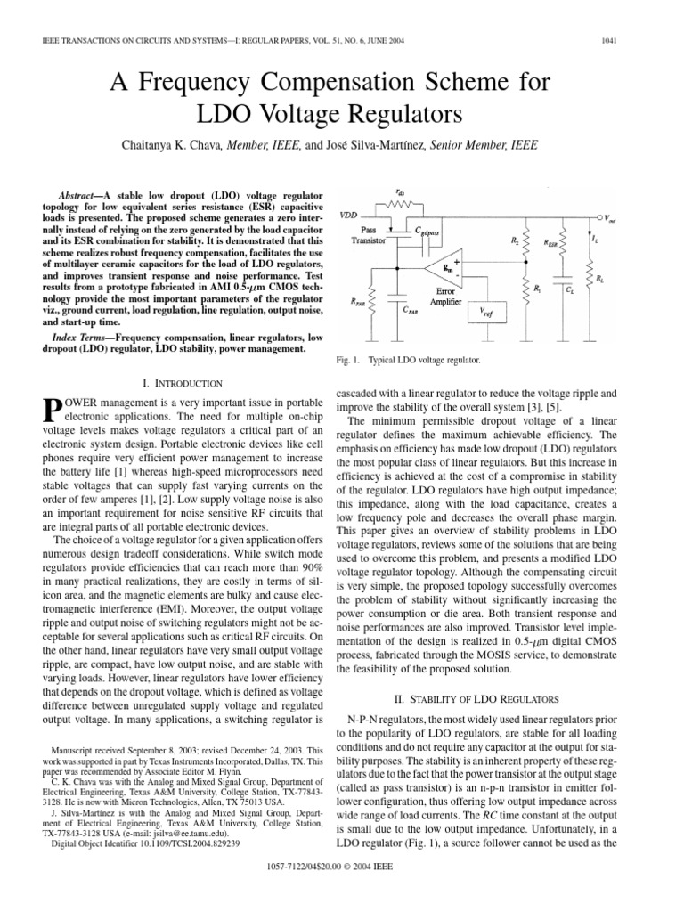 Frequency Compensation in LDO Regulators | PDF | Amplifier | Capacitor