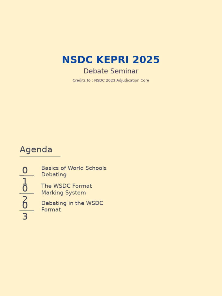 NSDC Kepri 2025 Debate Seminar | PDF | Argument