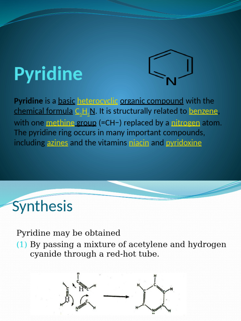 Pyridine | PDF | Pyridine | Chemical Reactions