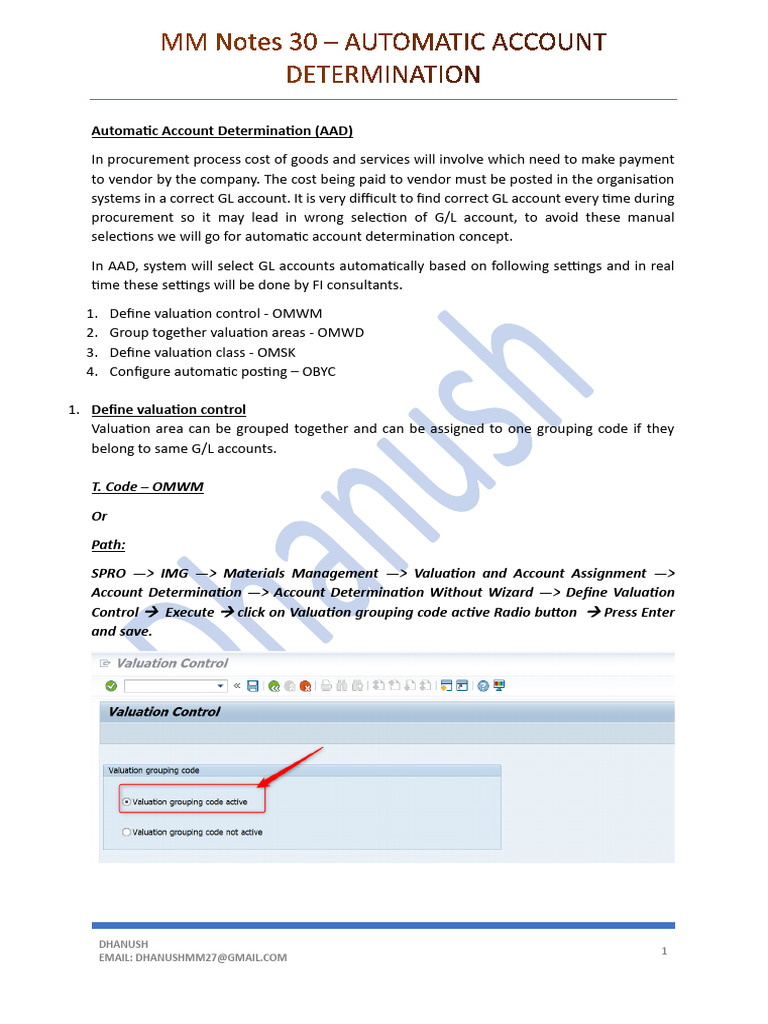 Automatic Account Determination Guide | PDF | Business