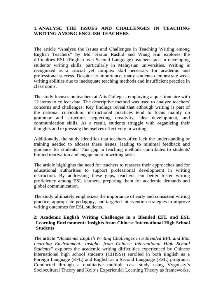 Summary | PDF | English As A Second Or Foreign Language | Teachers