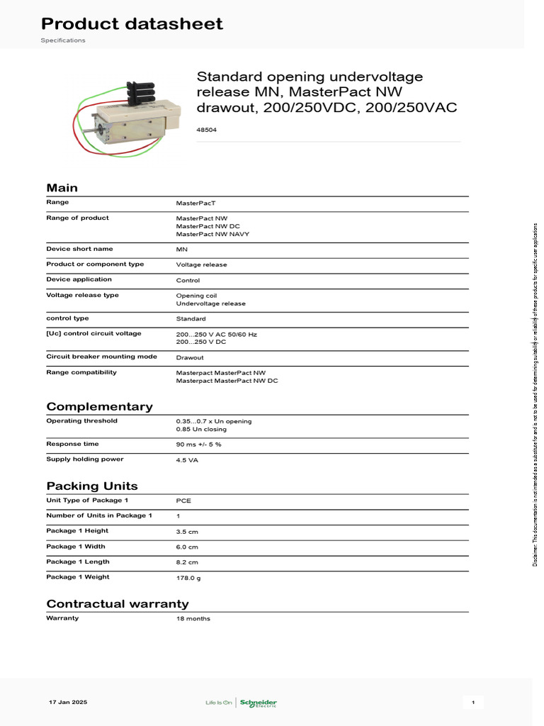 Schneider Electric EasyPact-MVS 48504 | PDF | Electromagnetism | Electric Power