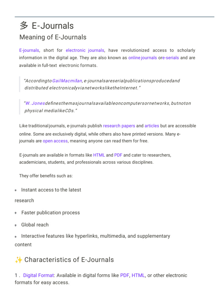 Understanding E-Journals: Pros and Cons | PDF | Academic Journal ...