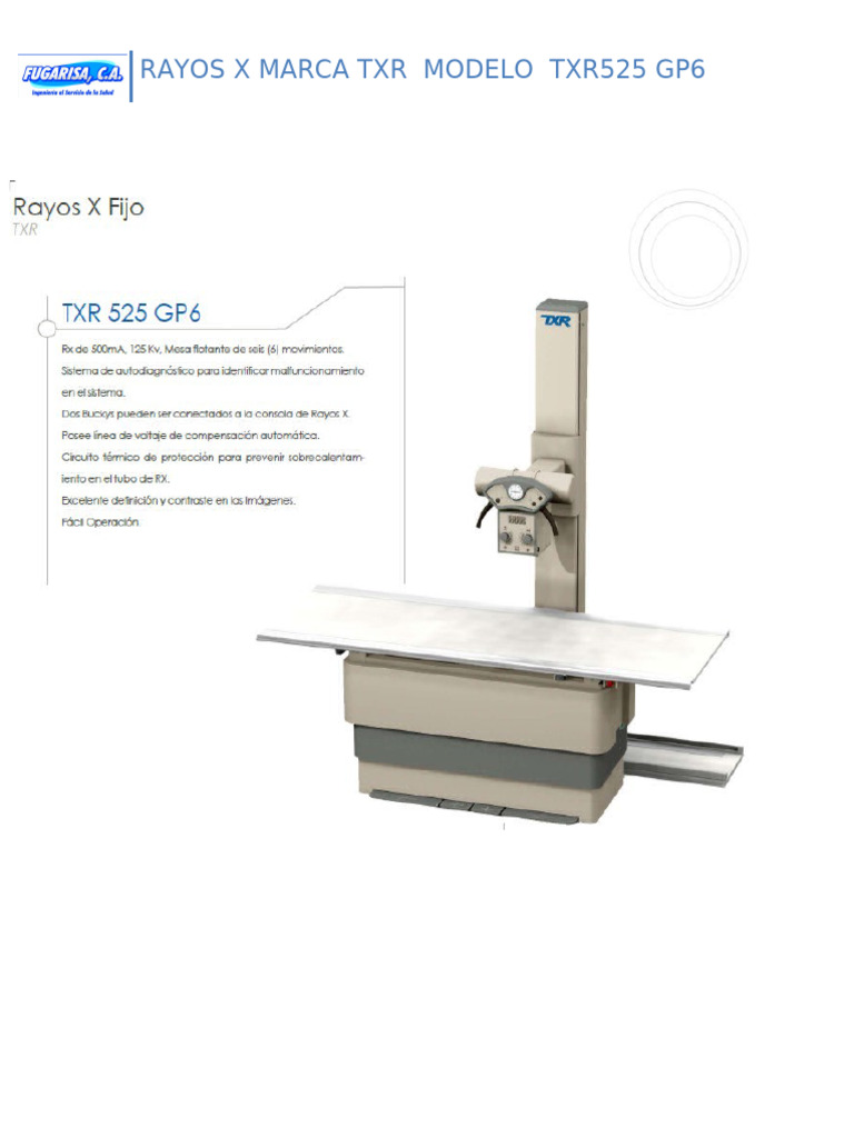 Rayos X TXR Modelo 525 | PDF