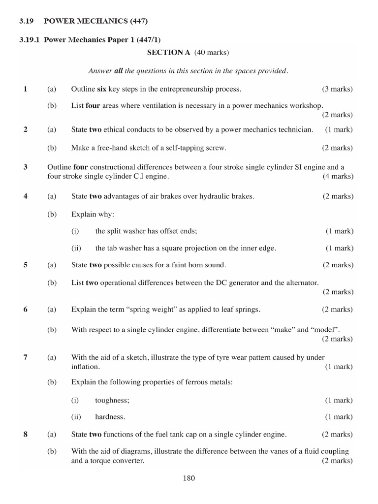 Power Mechanics Exam Papers 447 | PDF