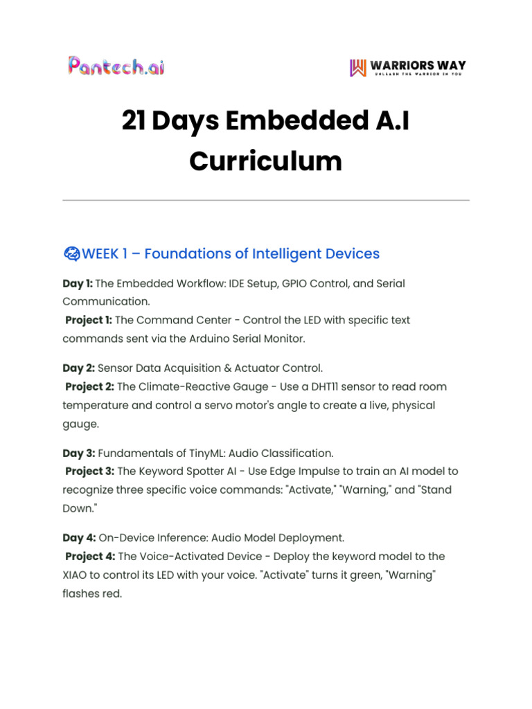 Embedded AI Curriculum Kit | PDF | Robotics | Artificial Intelligence
