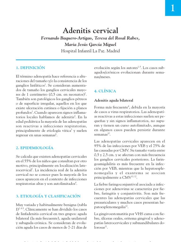 Adenitis Cervical | PDF | Tuberculosis | Infección