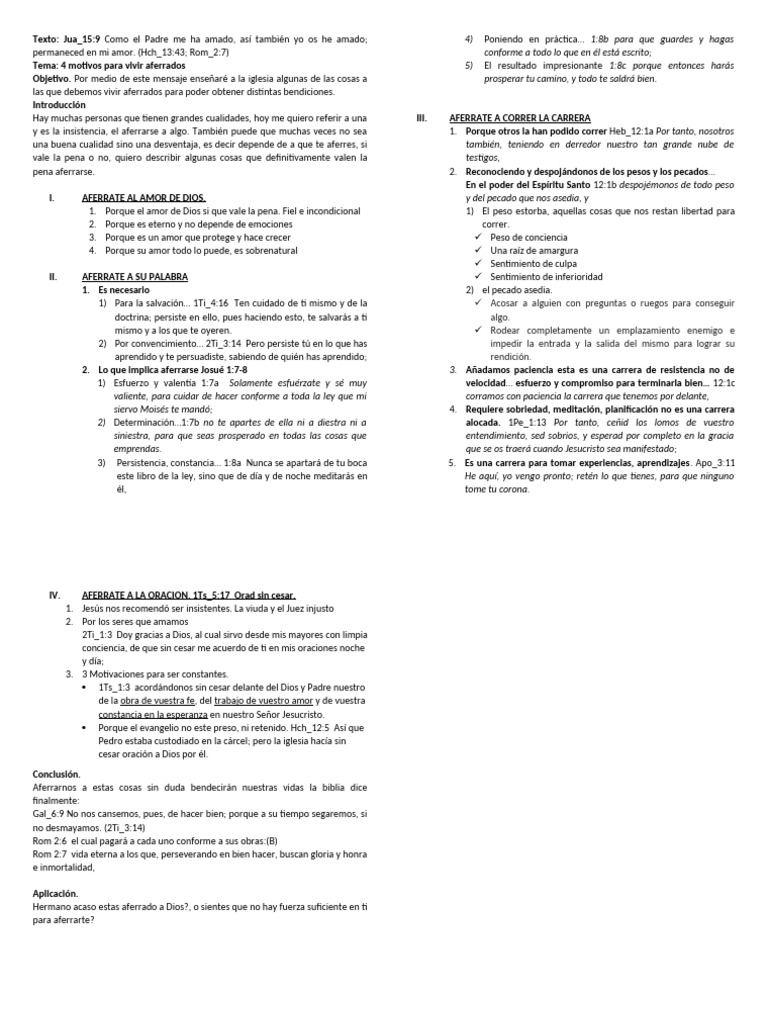 4 Razones para Aferrarse en Dios | PDF | Amor | Oración