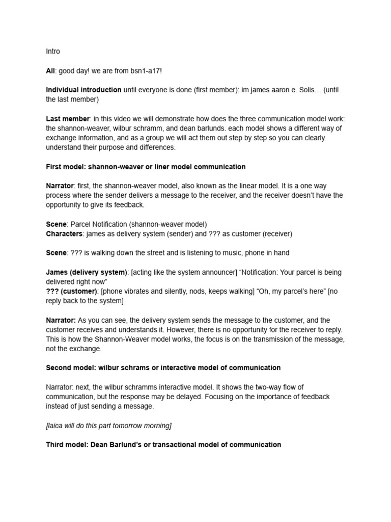 Understanding Three Communication Models | PDF | Communication | Human ...