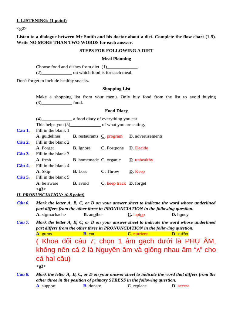 Ck2-Anh 11-CK 2025-2026-Khoa | PDF | Physical Fitness | Yogurt